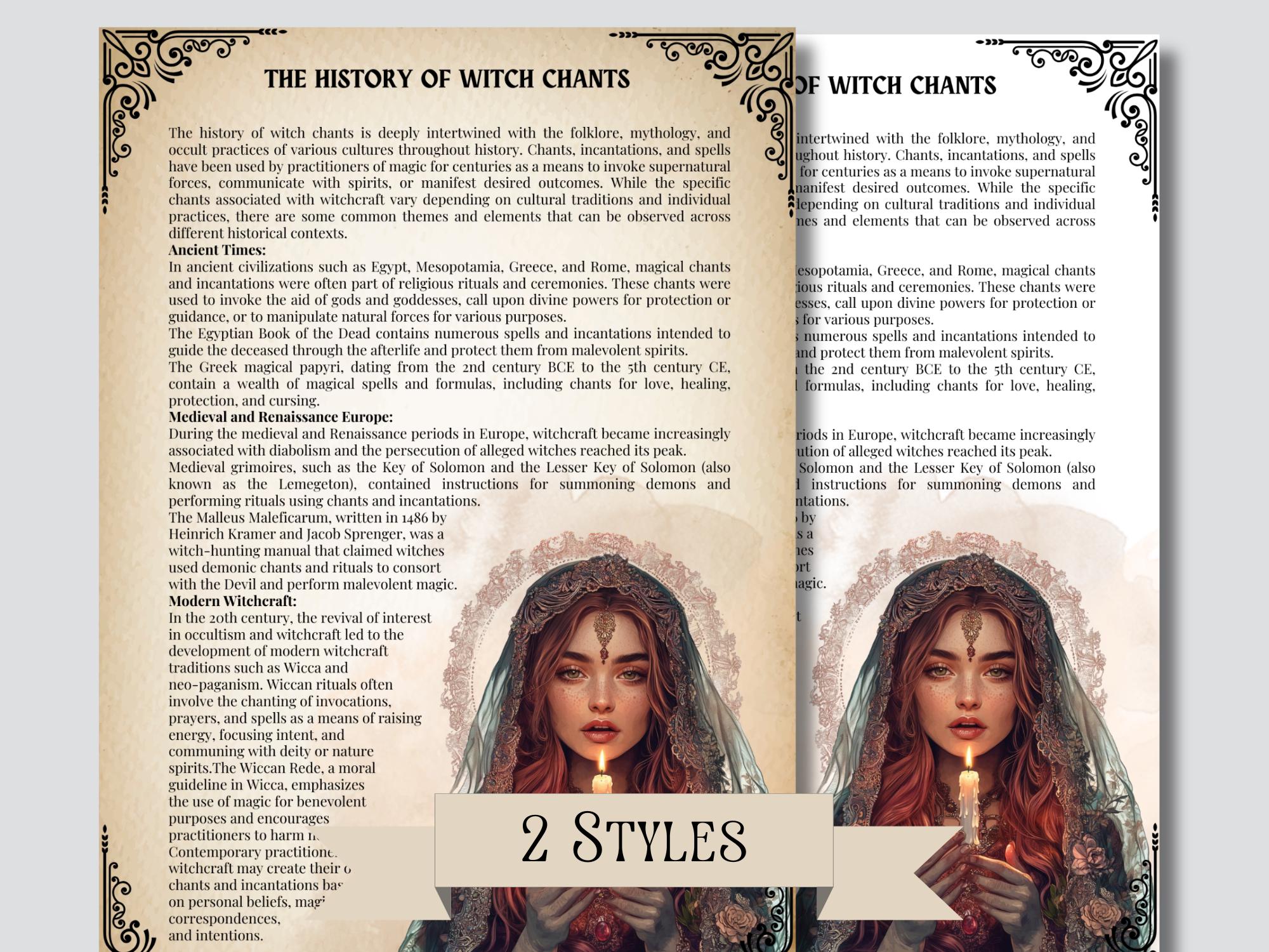 Witchcraft Chants Printable Grimoire PDF – Protection, Healing, Love ...