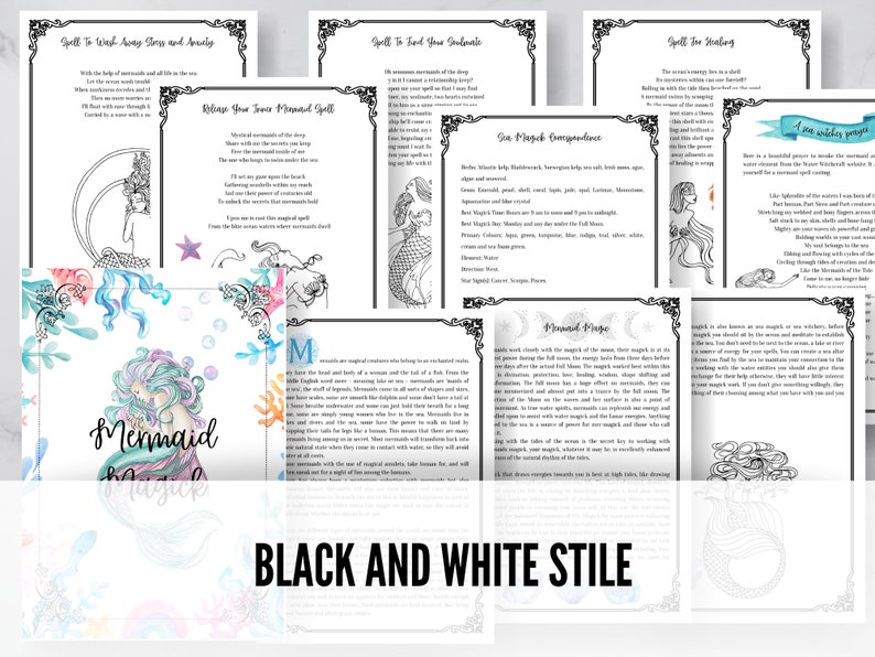 Mermaid Magick A Sea Witches Prayer Spells Book of Shadows - Etsy