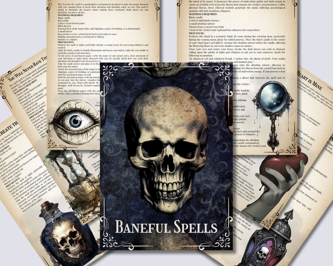 Baneful Magic Spells Collection. 17 Potent Curses & Hexes. Printable ...