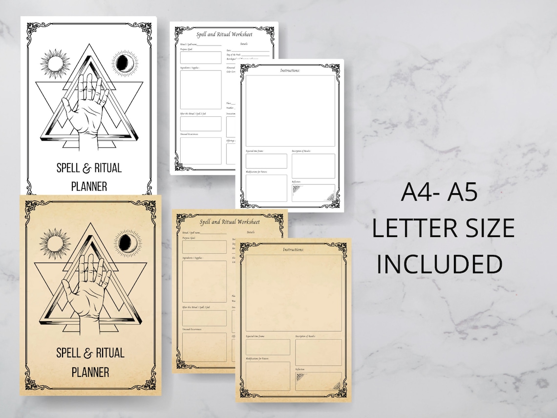Spell & Ritual Templates: Printable Book of Shadows Worksheet (PDF) - Etsy