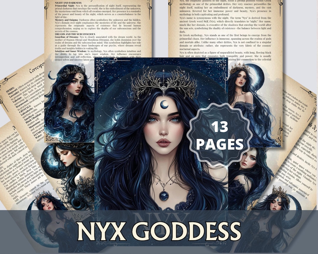 Nyx Goddess Grimoire Pages PDF | Digital Book of Shadows Pages - Etsy