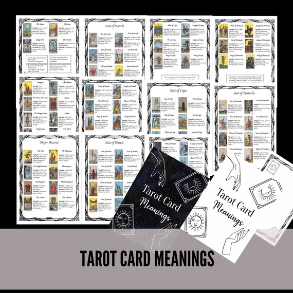 Tarot Cheat Sheet with Upright and Reversed Tarot Card | Etsy