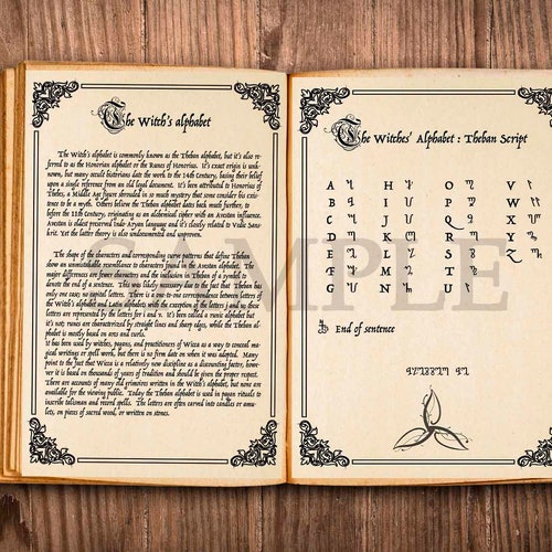THEBAN MAGICK ALPHABET Used to Write Spells Instant - Etsy