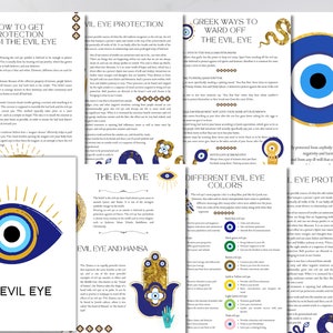 The Evil Eye, Printable Sheets, Grimoire, Digital Downloads, Spells, Hamsa Hand - Etsy
