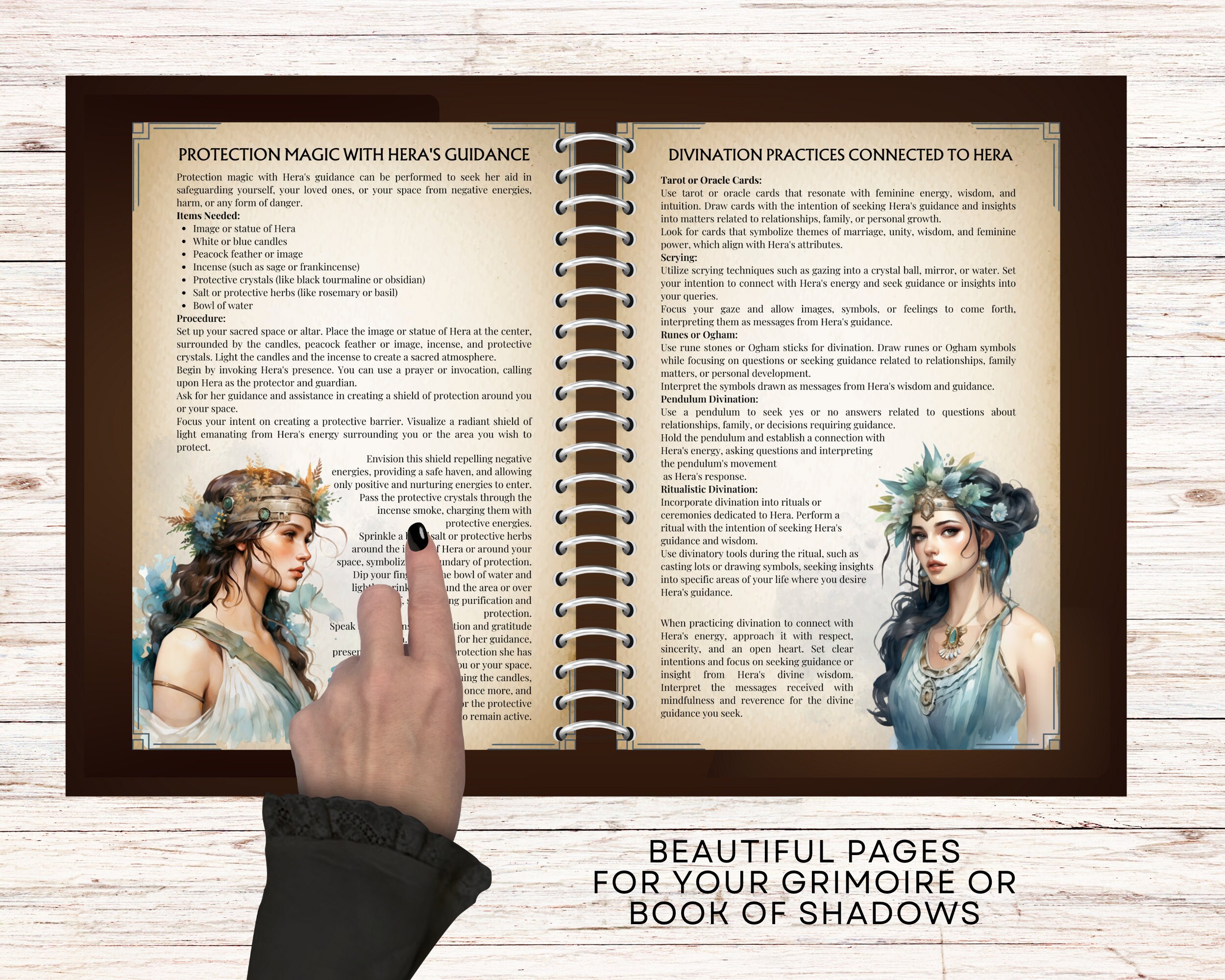 Hera Greek Goddess Grimoire Pages • Printable Deity Magic • Book of ...