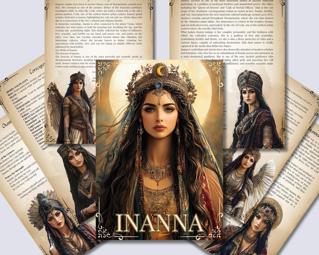 Inanna Goddess Grimoire Pages: Book of Shadows Printable (PDF) - Etsy