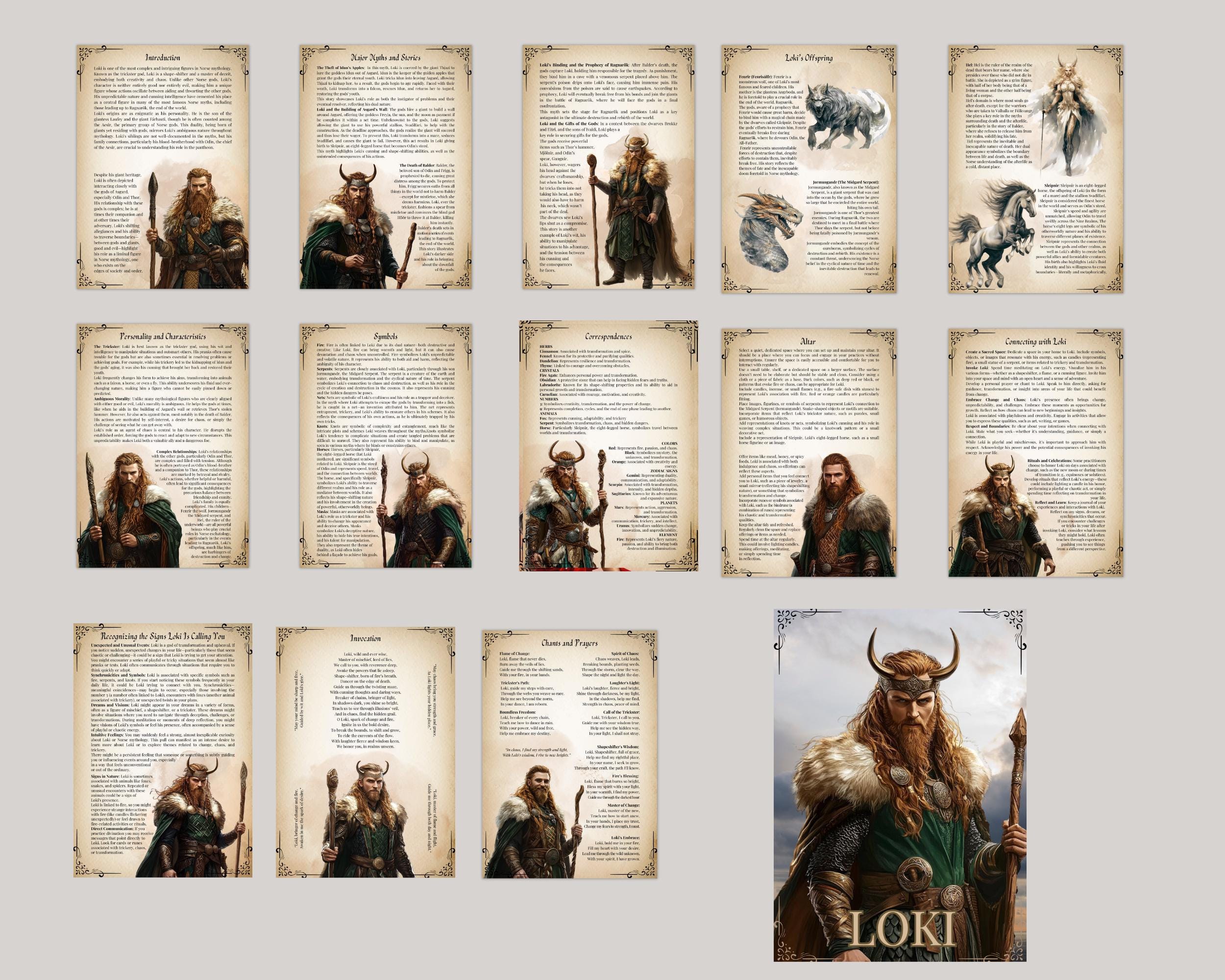 Loki. the Norse Trickster God. Beautiful Pages for Your Grimoire or ...