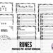 Runes and Rune Stones Cheat Sheet Printable Grimoire Pages | Etsy
