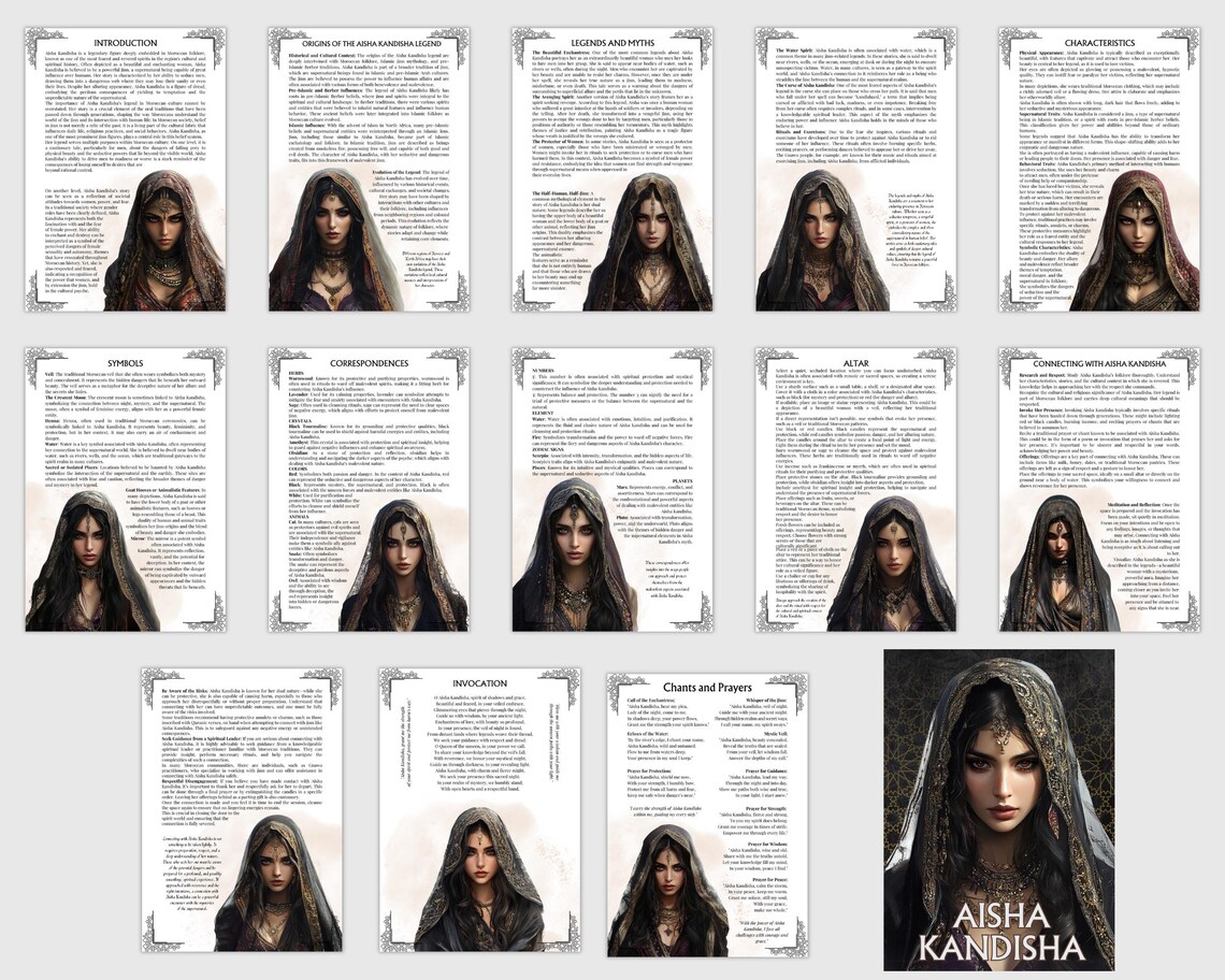 Aisha Kandisha Grimoire Pages: Moroccan Djinn Lore (printable PDF) - Etsy