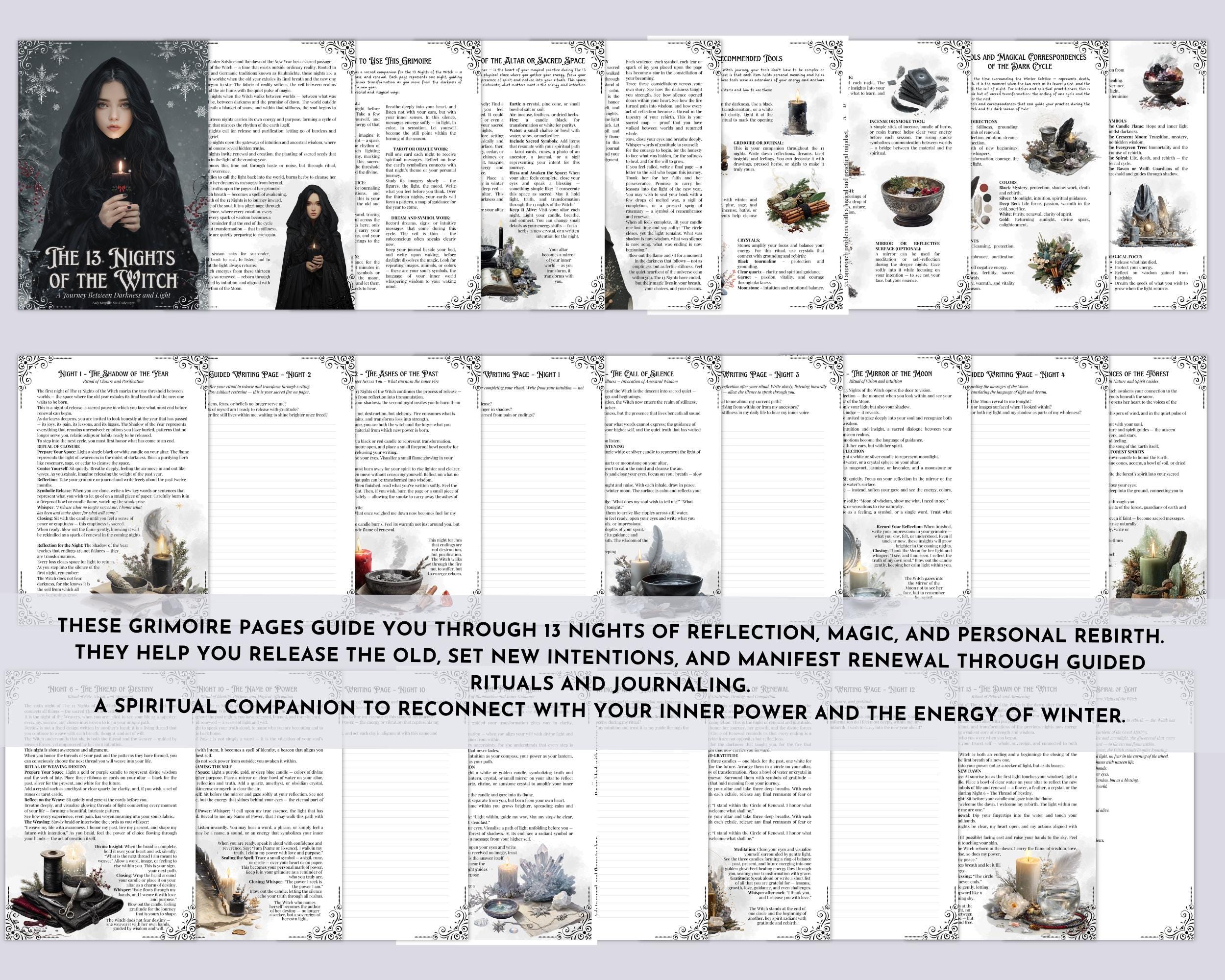 13 Nights of the Witch Printable Grimoire | Wiccan Journal, Yule ...