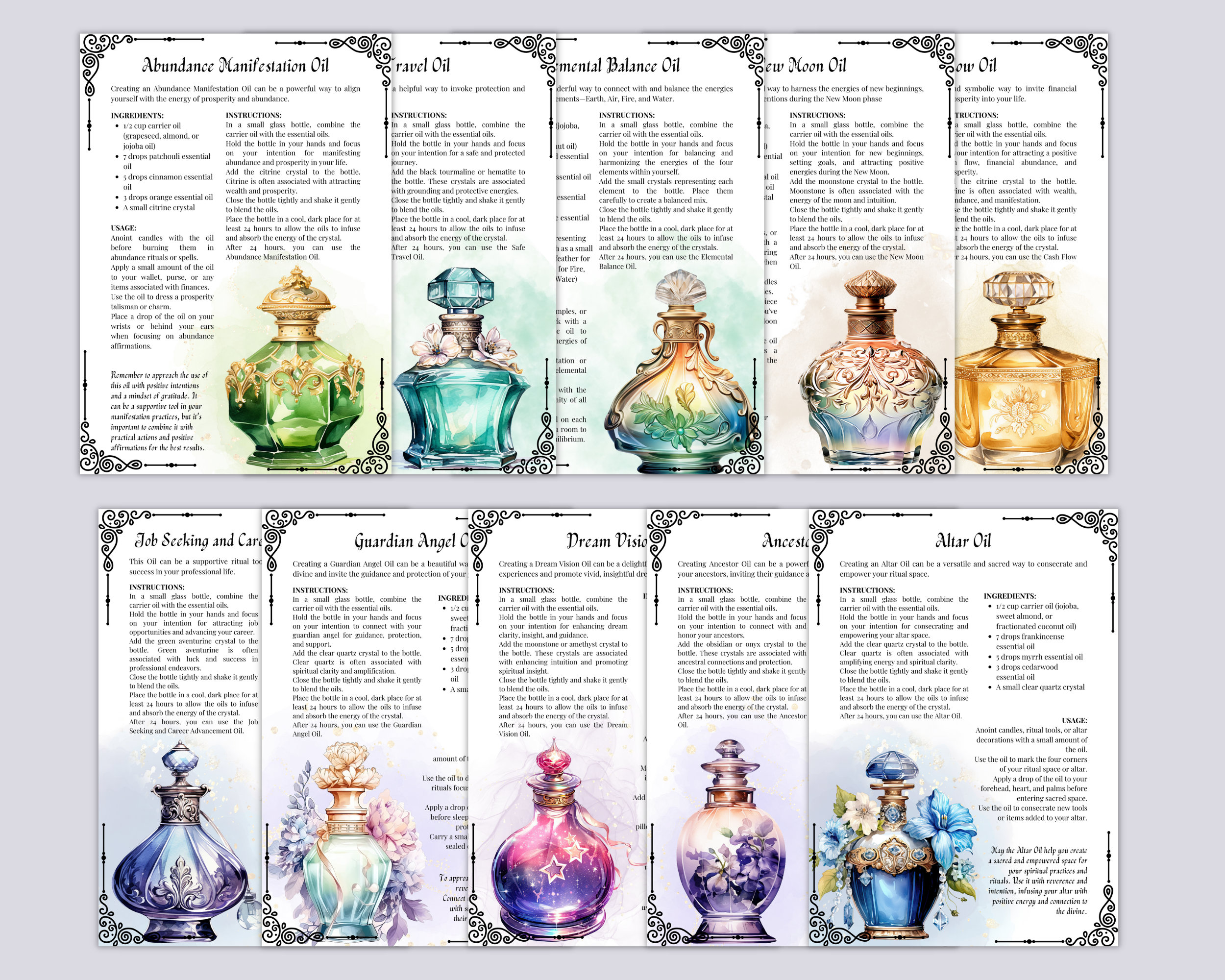 Magickal Oils Recipes Grimoire | 50 Witchcraft and Hoodoo Ritual Oil ...