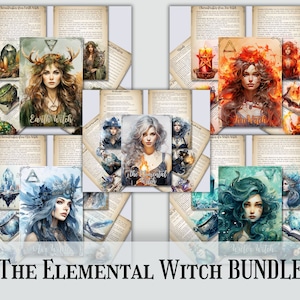The Elemental Witch. Earth, Air, Water & Fire Witch. BUNDLE. Printable ...