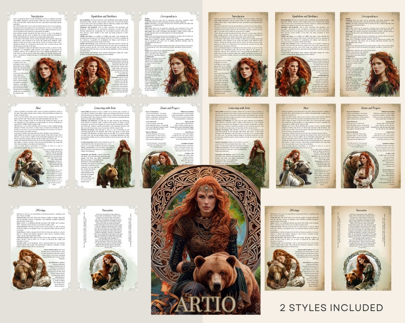 Artio Celtic Bear Goddess Grimoire Pages (printable) - Etsy