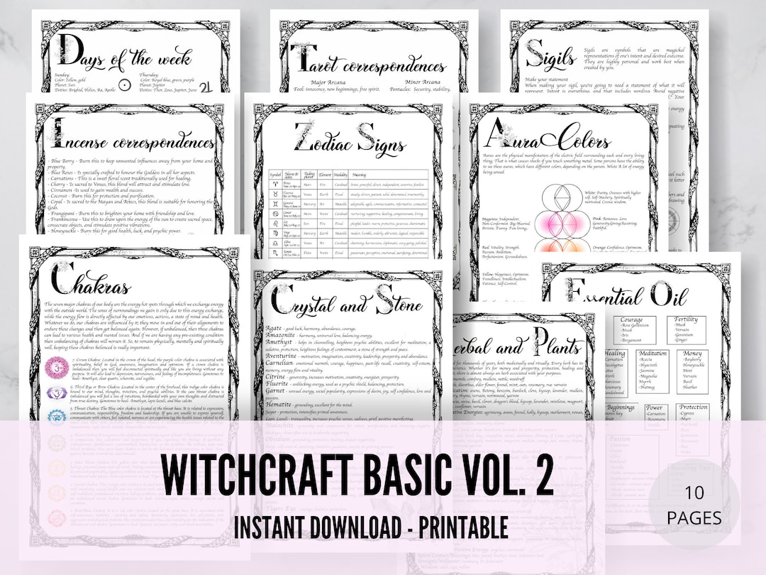 Witchcraft Basics Vol. 2 • Wiccan Book of Shadows Printables • Beginner ...