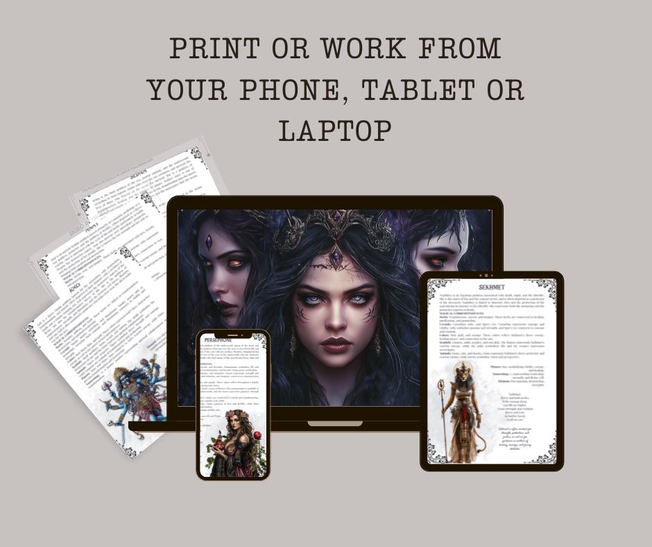 Dark Goddesses Grimoire Pages: Printable Book of Shadows (PDF) - Etsy