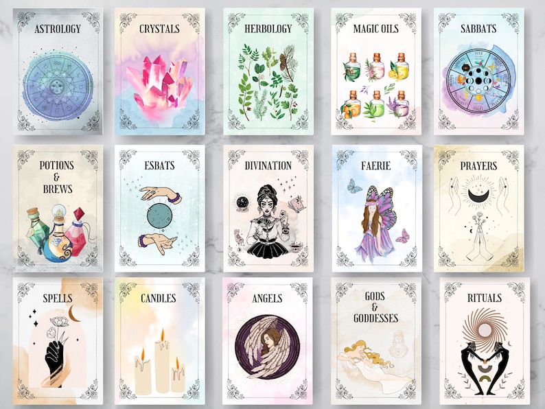 Printable Grimoire Dividers – White and Color Editions | Witchcraft ...