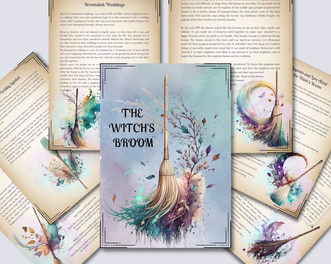 The Witch's Broom. Beautiful Pages for Your Book of Shadows. Instant ...
