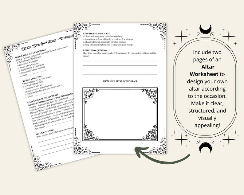 Altar Basics Grimoire Pages | Witchcraft Book of Shadows Printable ...