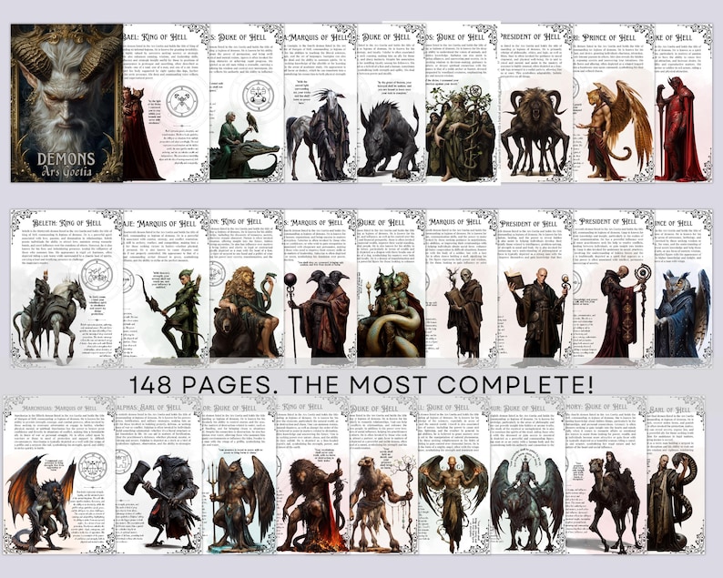 Ars Goetia Demons Compendium — Illustrated Demonology Reference | 72 ...