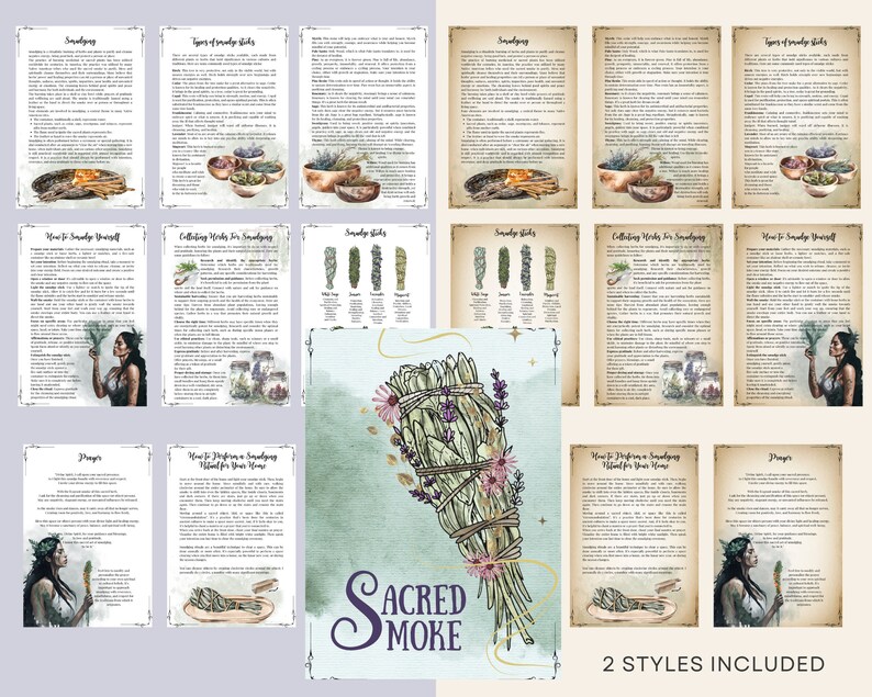 Smudging Guide for Beginners: Book of Shadows Pages (digital Download ...