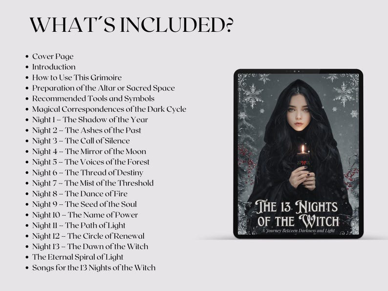 13 Nights of the Witch Printable Grimoire | Wiccan Journal, Yule ...