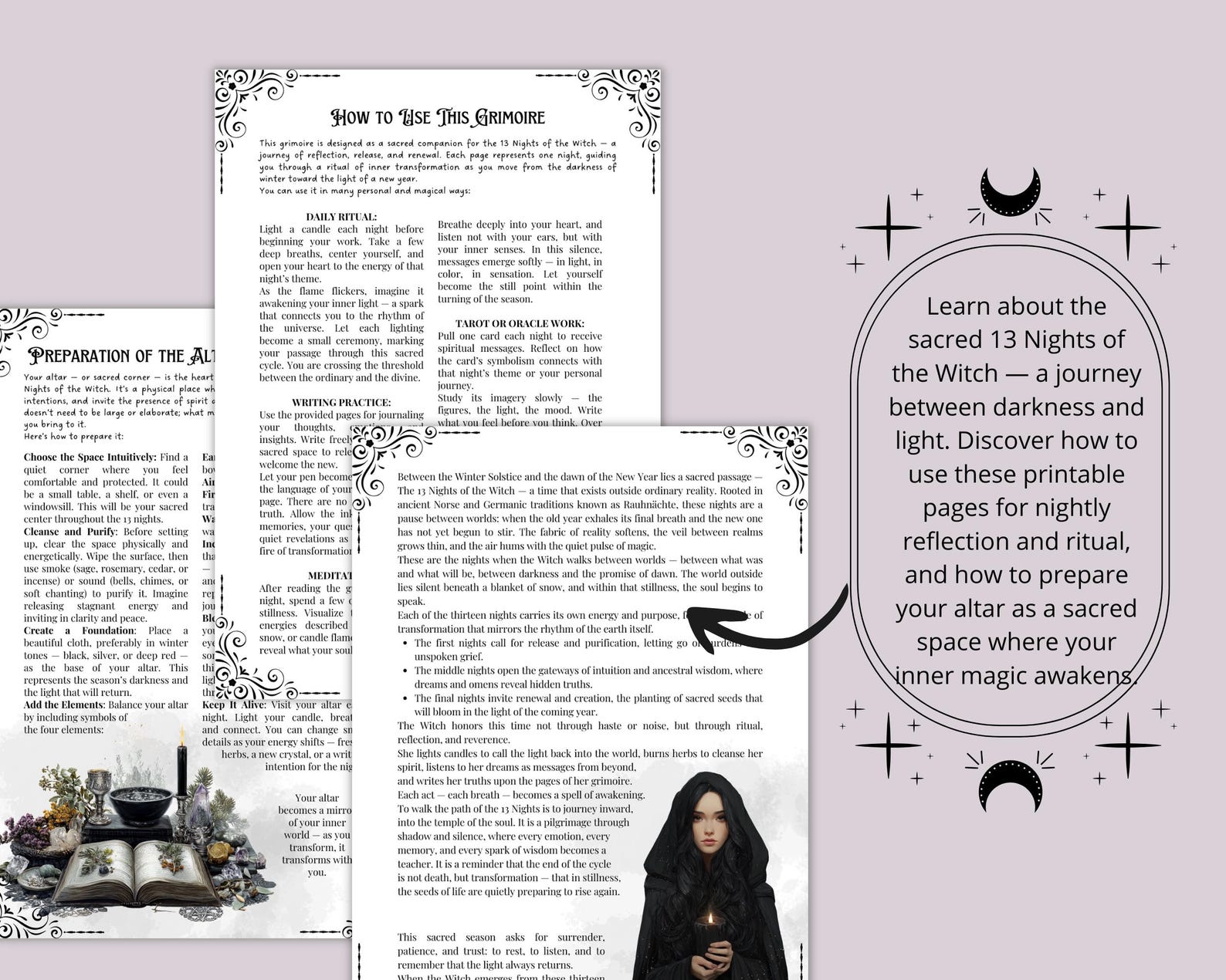 13 Nights of the Witch Printable Grimoire | Wiccan Journal, Yule ...