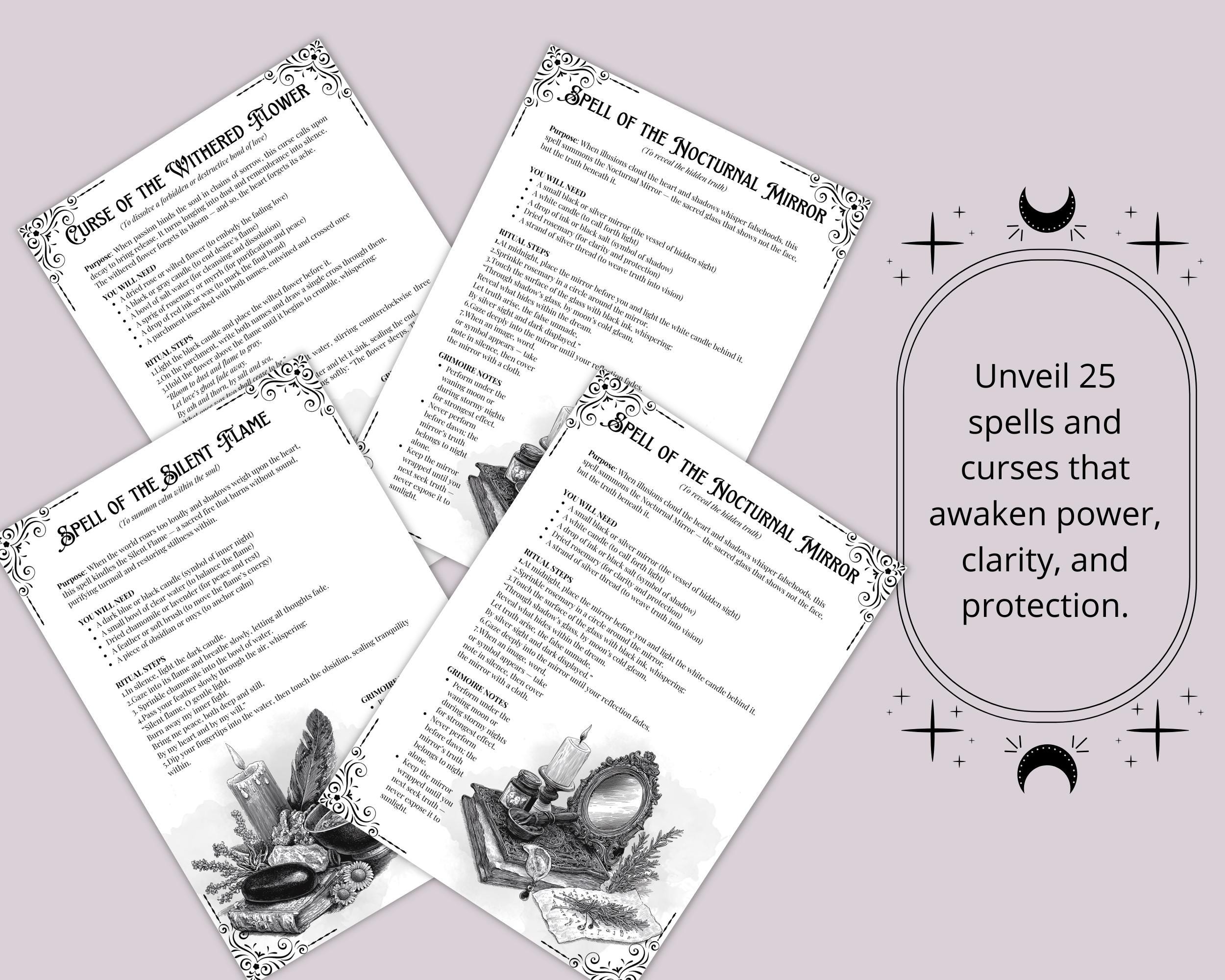 Midnight Spells and Curses | Digital Grimoire Pages | Witchcraft ...