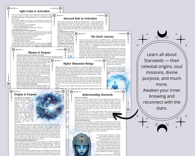 Starseed Awakening Workbook PDF | Galactic Origins, Light Codes ...