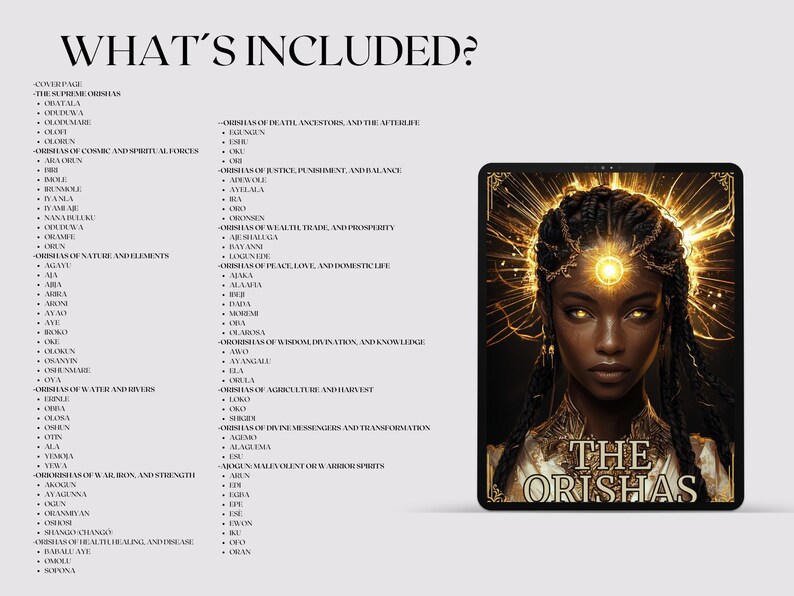 The Orishas Gods & Goddesses Printable Gimoire Pages – Yoruba Deities ...