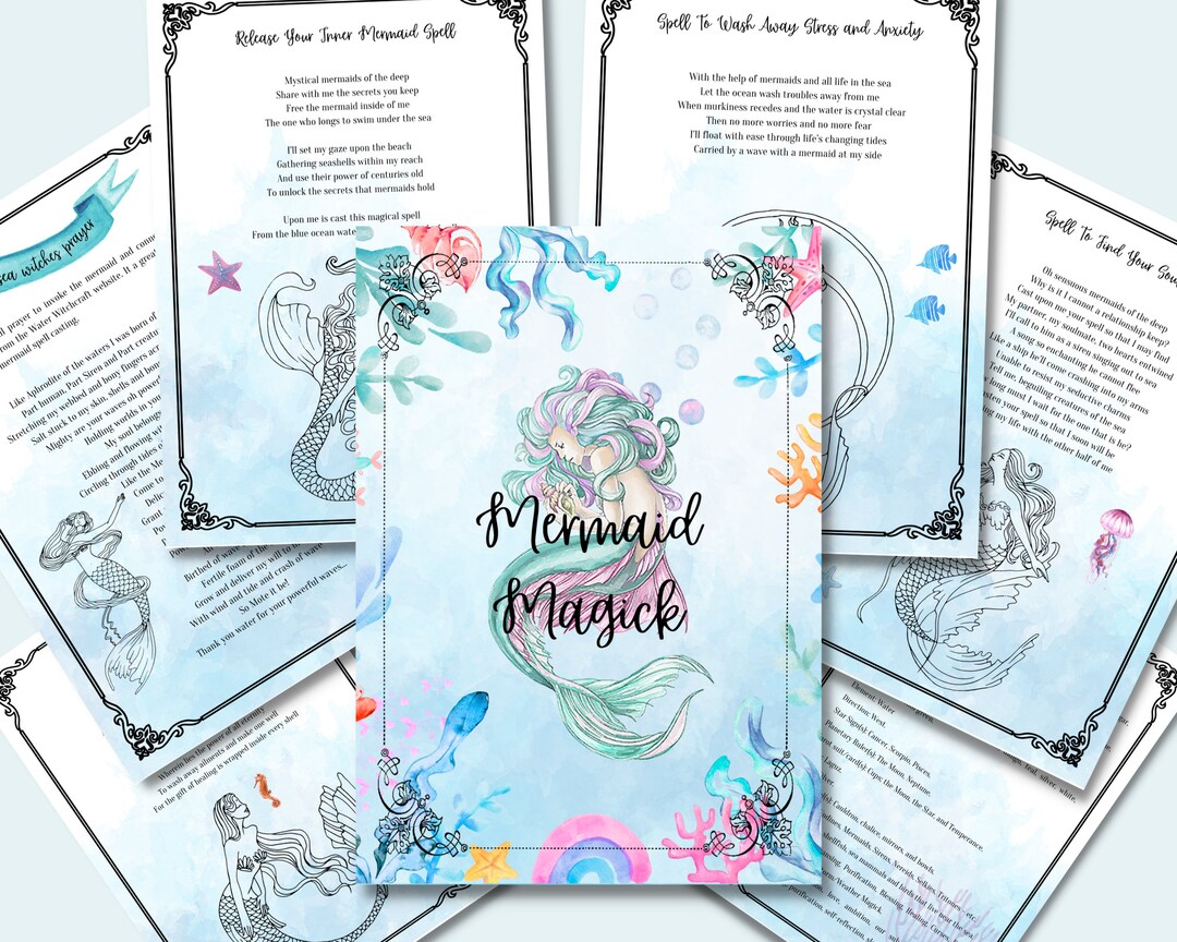Mermaid Magick- A Sea Witches Prayer- Spells- Book of Shadows- Instant ...