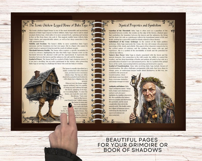 Baba Yaga Grimoire Pages: Slavic Folklore Witch (printable PDF) - Etsy