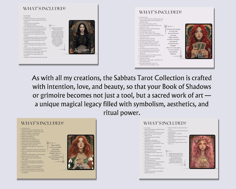 Complete Sabbats Tarot Spread Collection | 8 Wheel of the Year Tarot ...
