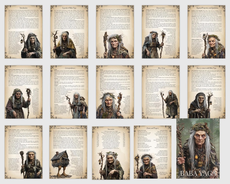 Baba Yaga Grimoire Pages: Slavic Folklore Witch (printable PDF) - Etsy