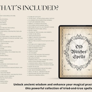 OLD WITCH SPELLS Bundle, 68 Printable Spells, 70 Pages of Beautiful Old ...