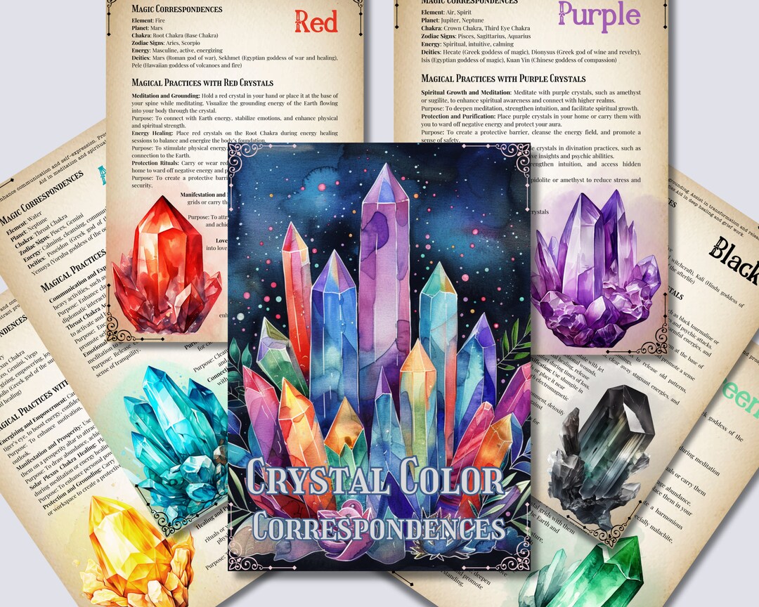 Crystal Color Correspondences. Beautiful Pages for Your Grimoire or ...