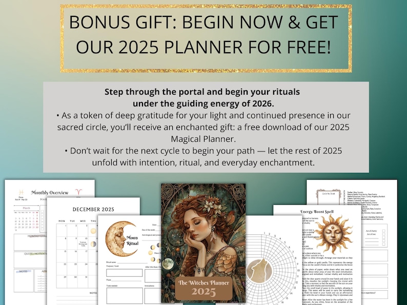 2026 Witch Planner for Goodnotes and Printable Ritual Planning | Lunar ...