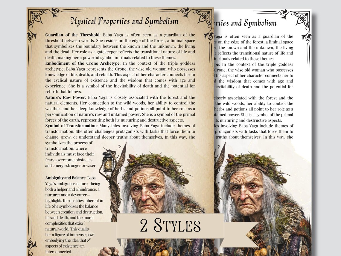 Baba Yaga Grimoire Pages: Slavic Folklore Witch (printable PDF) - Etsy