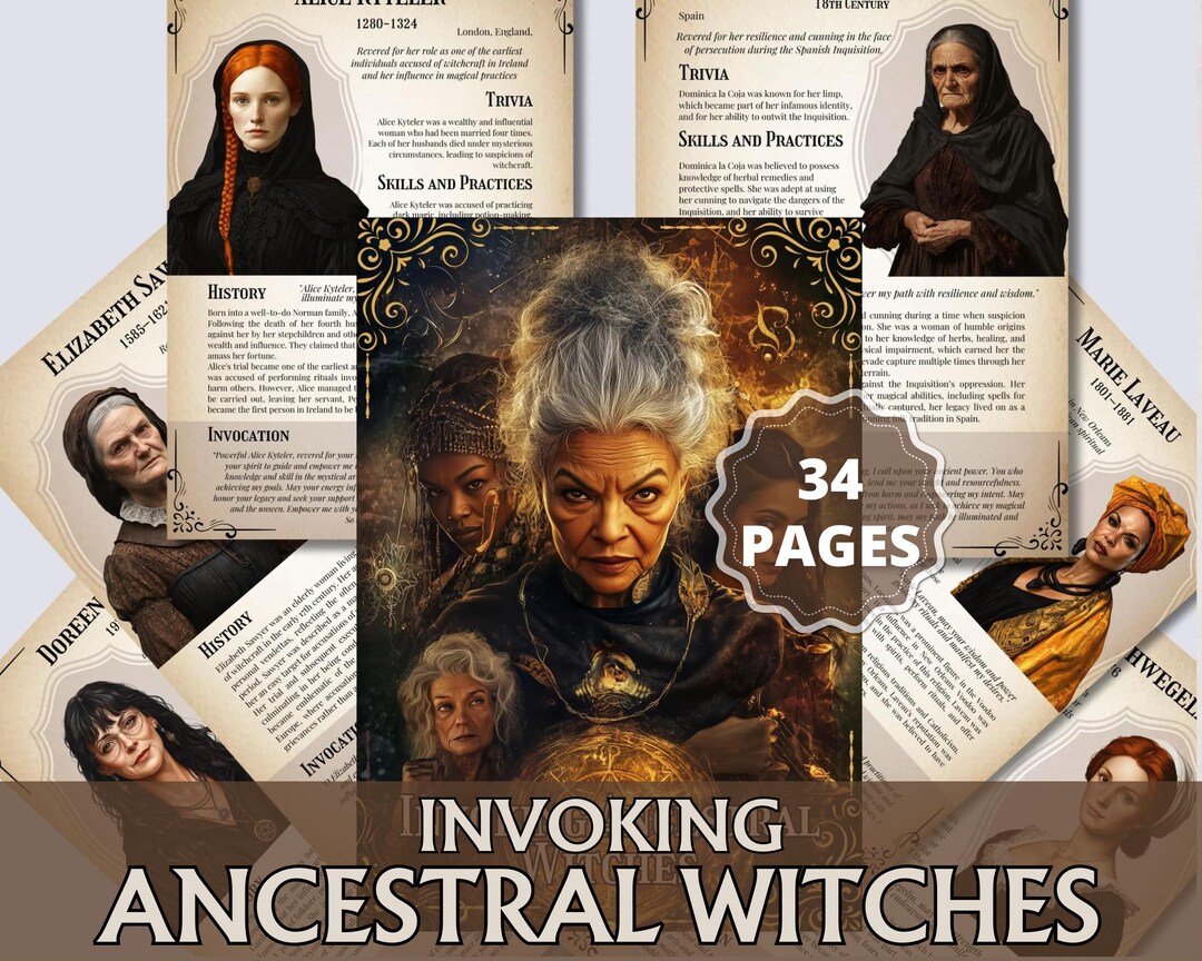 Invoking Ancestral Witches Printable Grimoire PDF – Historical Witches ...