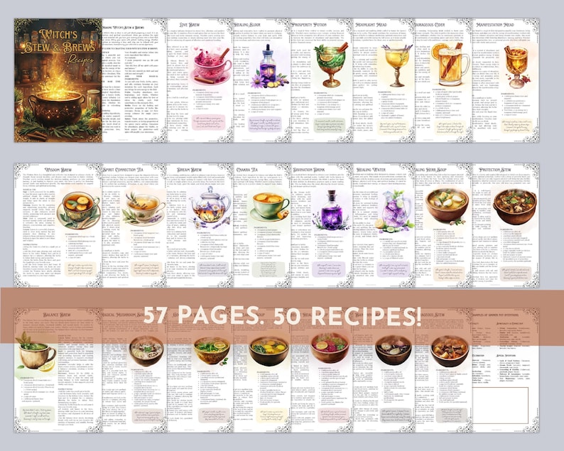 Witch's Stew & Brews Grimoire | 50 Magical Recipes for Body and Soul ...