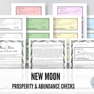 Law of Abundance Checks: New Moon Ritual, Manifestation (PDF) - Etsy