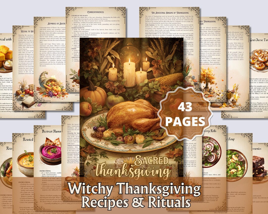 Witchy Thanksgiving Grimoire | Book of Shadows PDF | Rituals, Gratitude ...