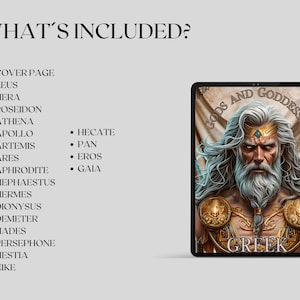Greek GODS AND GODDESSES. Beautiful Pages for Your Grimoire or Book of Shadows. Printable - Etsy ...