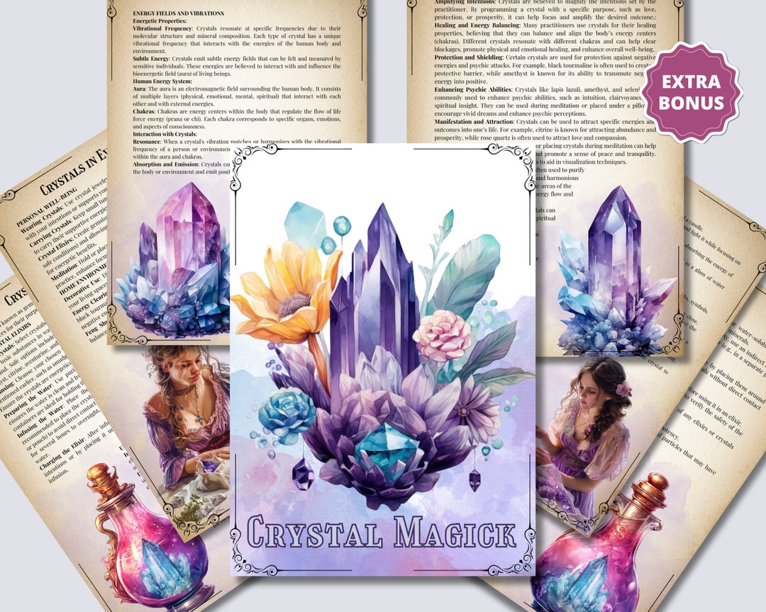 Crystal Magic Witchcraft Guide • Crystal Correspondences • Printable ...