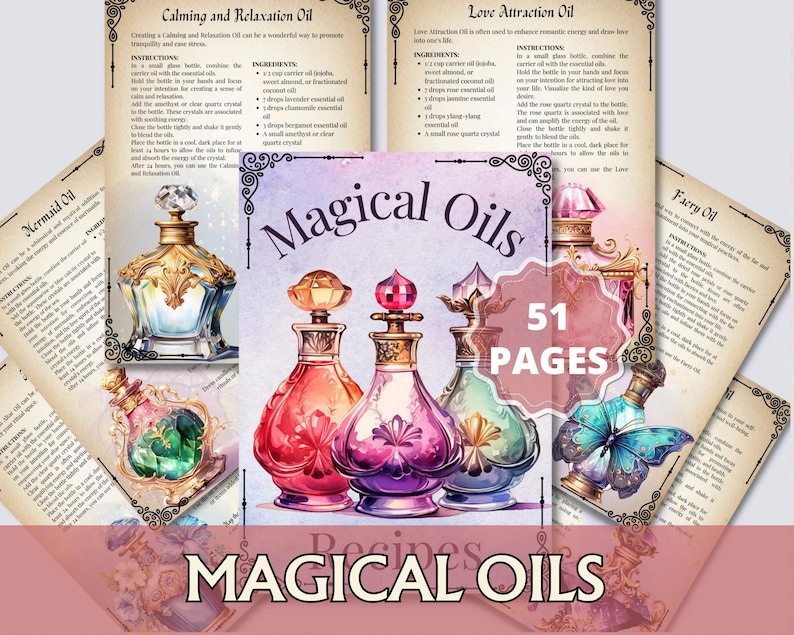 Magickal Oils Recipes Grimoire | 50 Witchcraft and Hoodoo Ritual Oil ...