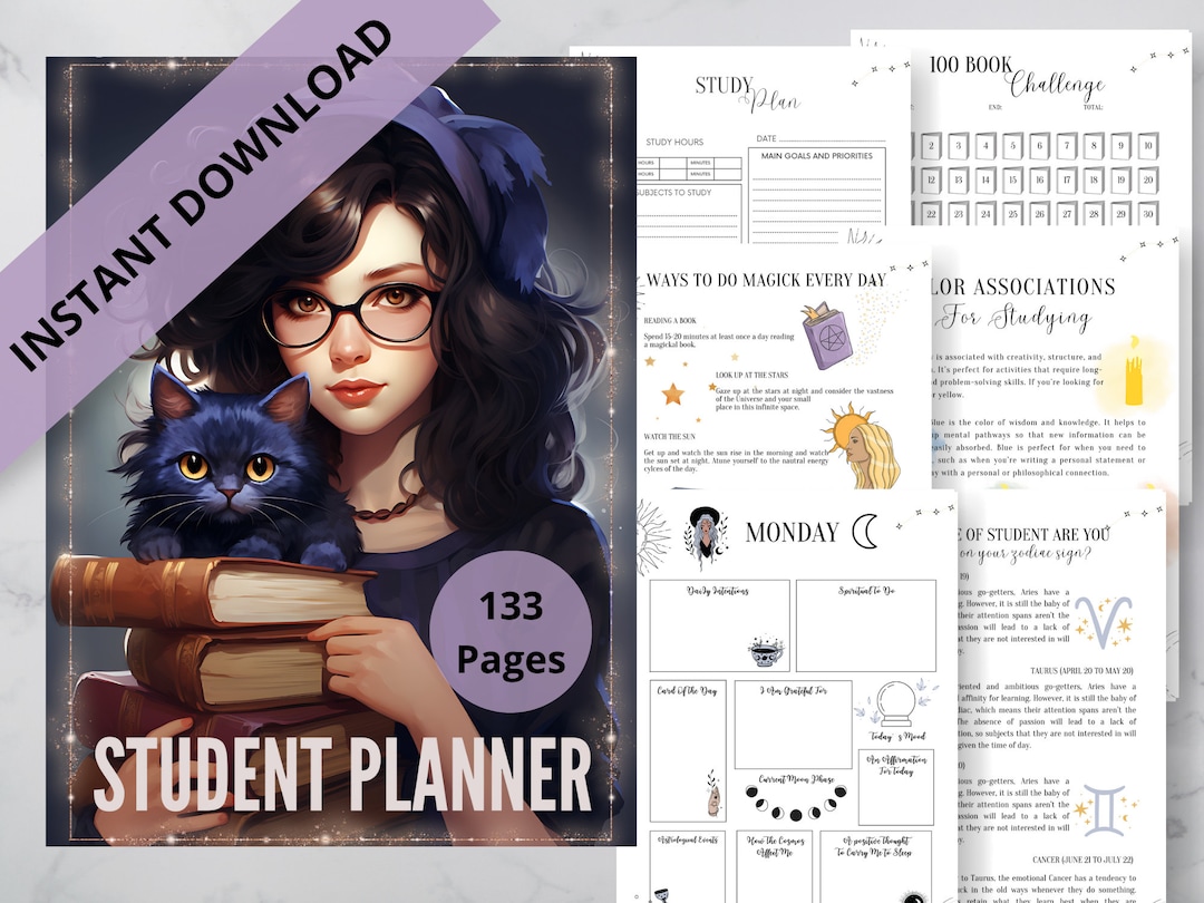 ADHD Student Planner for Witches: Undated Student Spells (printable ...