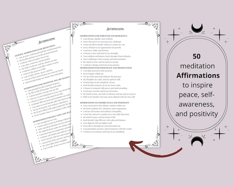 Meditation Guide. Breathing Techniques, Styles, Affirmations, Journal ...