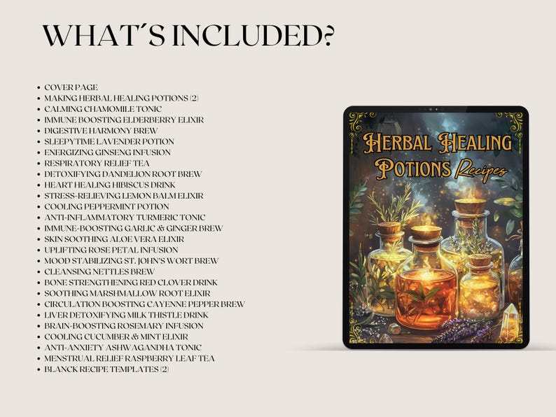 Herbal Healing Potions | Magical Herbalism Guide PDF | Potion Recipes ...