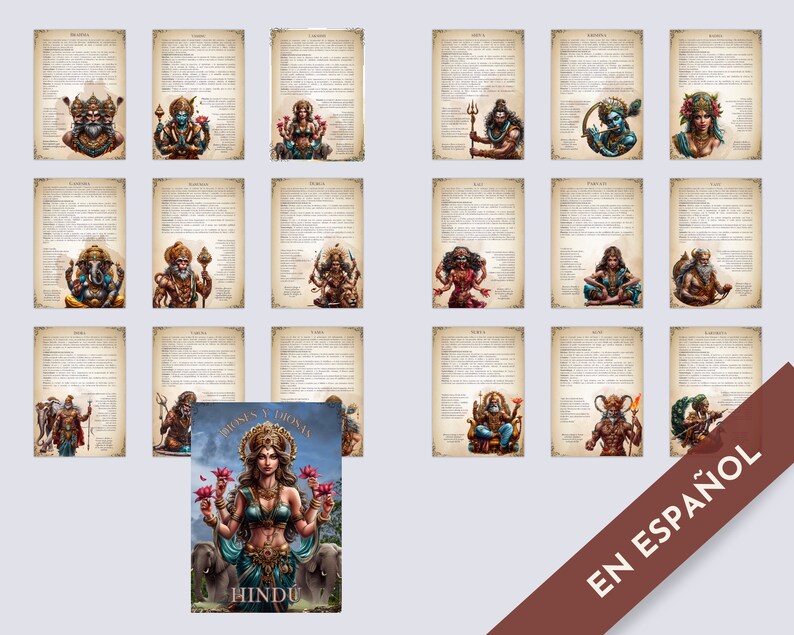 Hindu Gods & Goddesses Grimoire Pages (spanish) (printable PDF) - Etsy