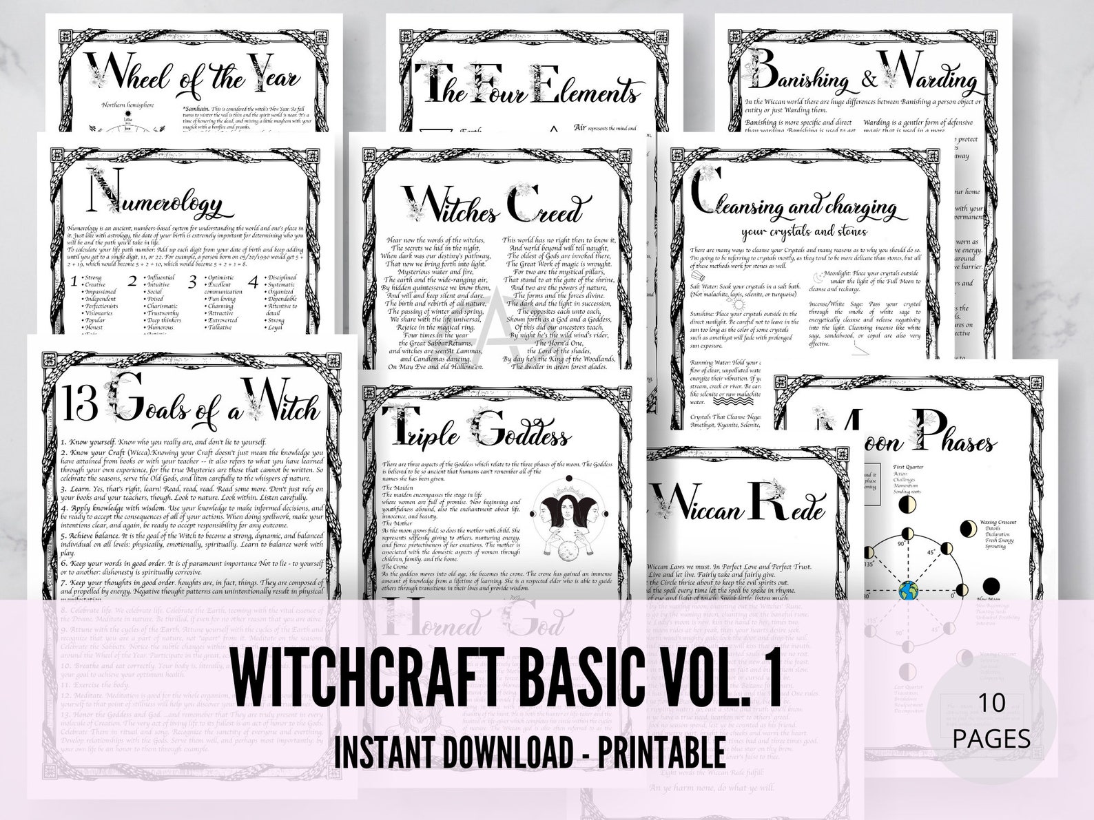 ALL the Basics of Witchcraft Bundle, Printable Grimoire Pages Beginner ...