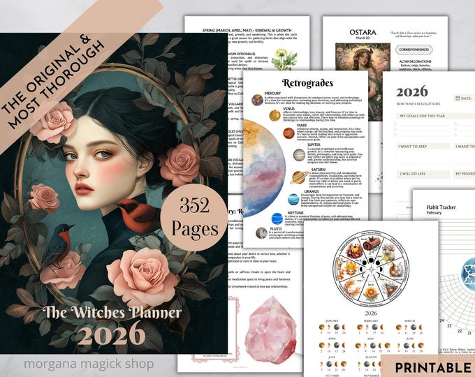 Witchy Daily Digital Planner, Printable Tarot Planner, to Do List ...